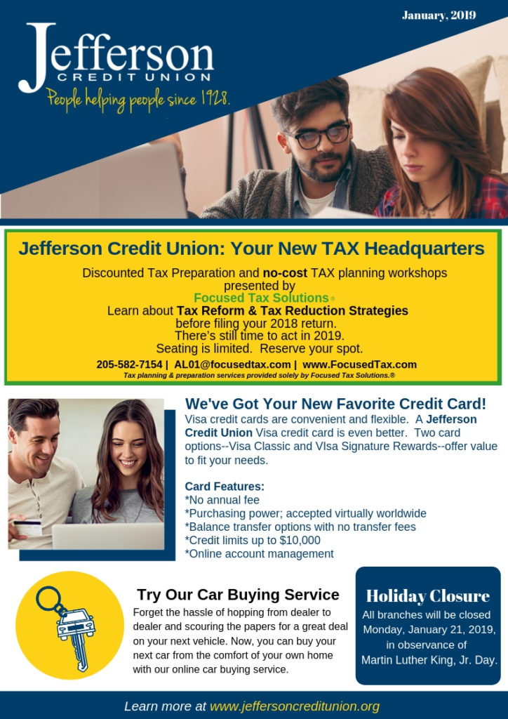 January, 2019, JCU Newsletter – Jefferson Credit Union