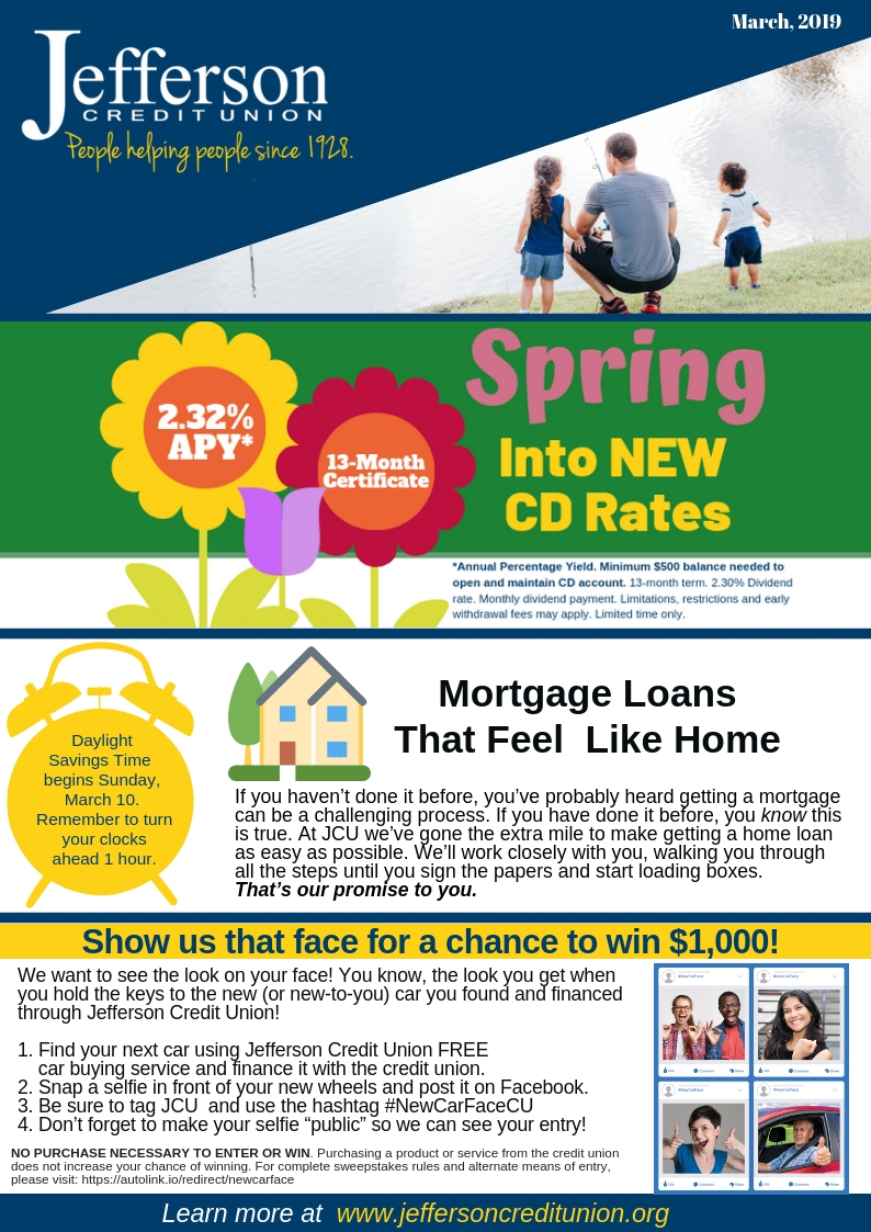 March, 2019, JCU Newsletter – Jefferson Credit Union